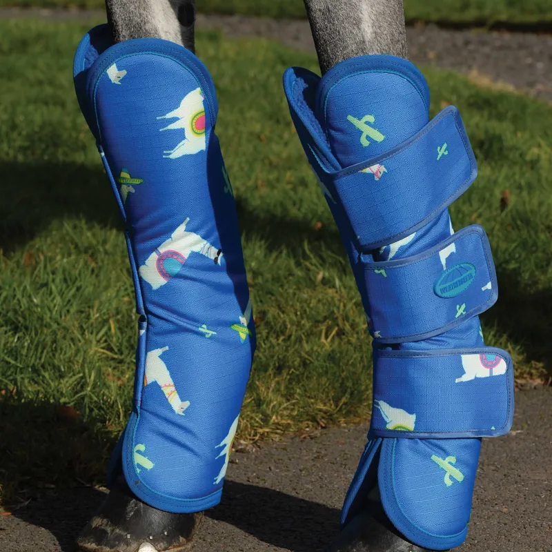 Weatherbeeta 1200D Wide Tab Long Travel Boots - LLAMA PRINT